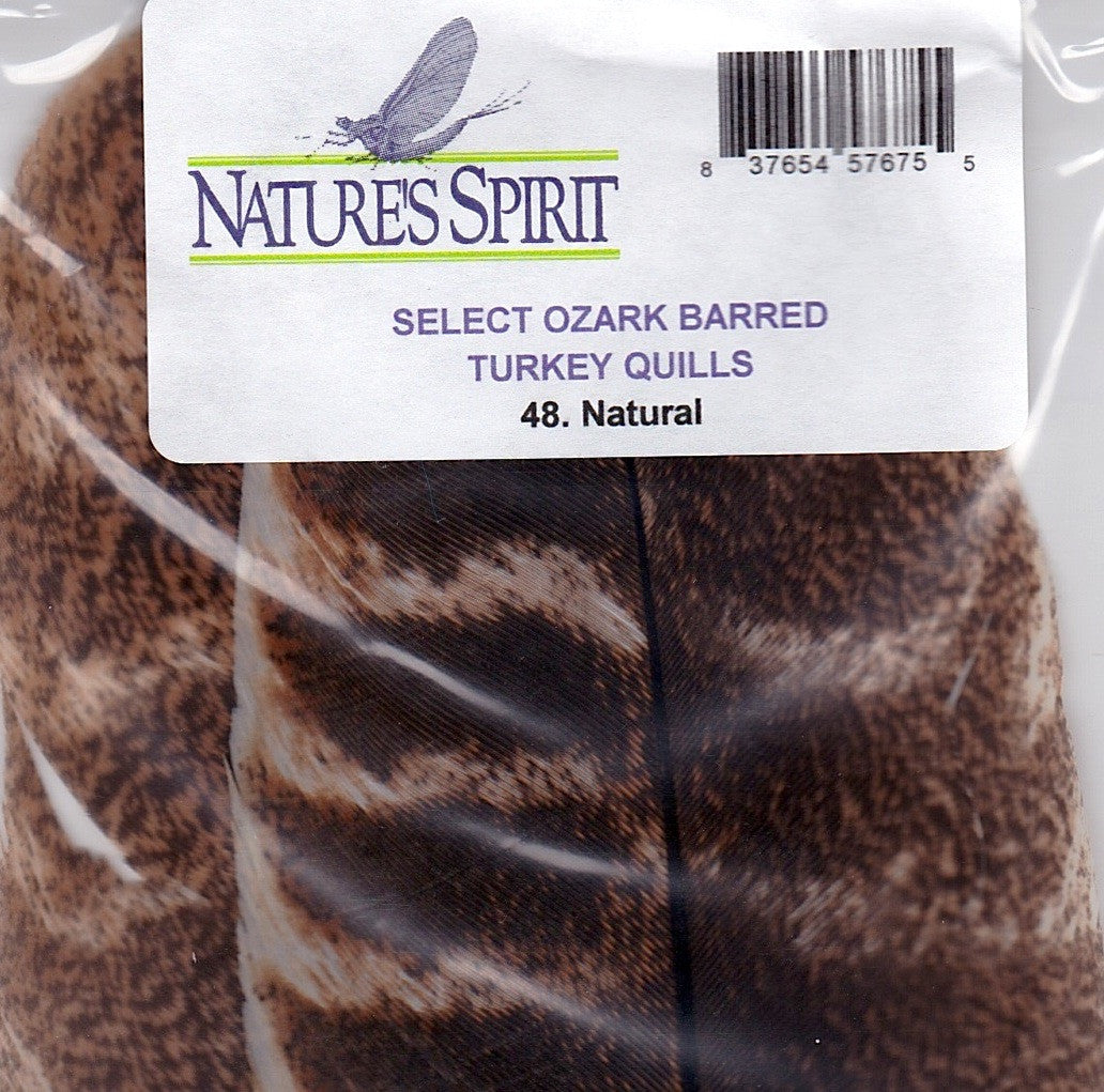 Nature's Spirit Ozark Barred Turkey Quills Natural – Dakota Angler ...